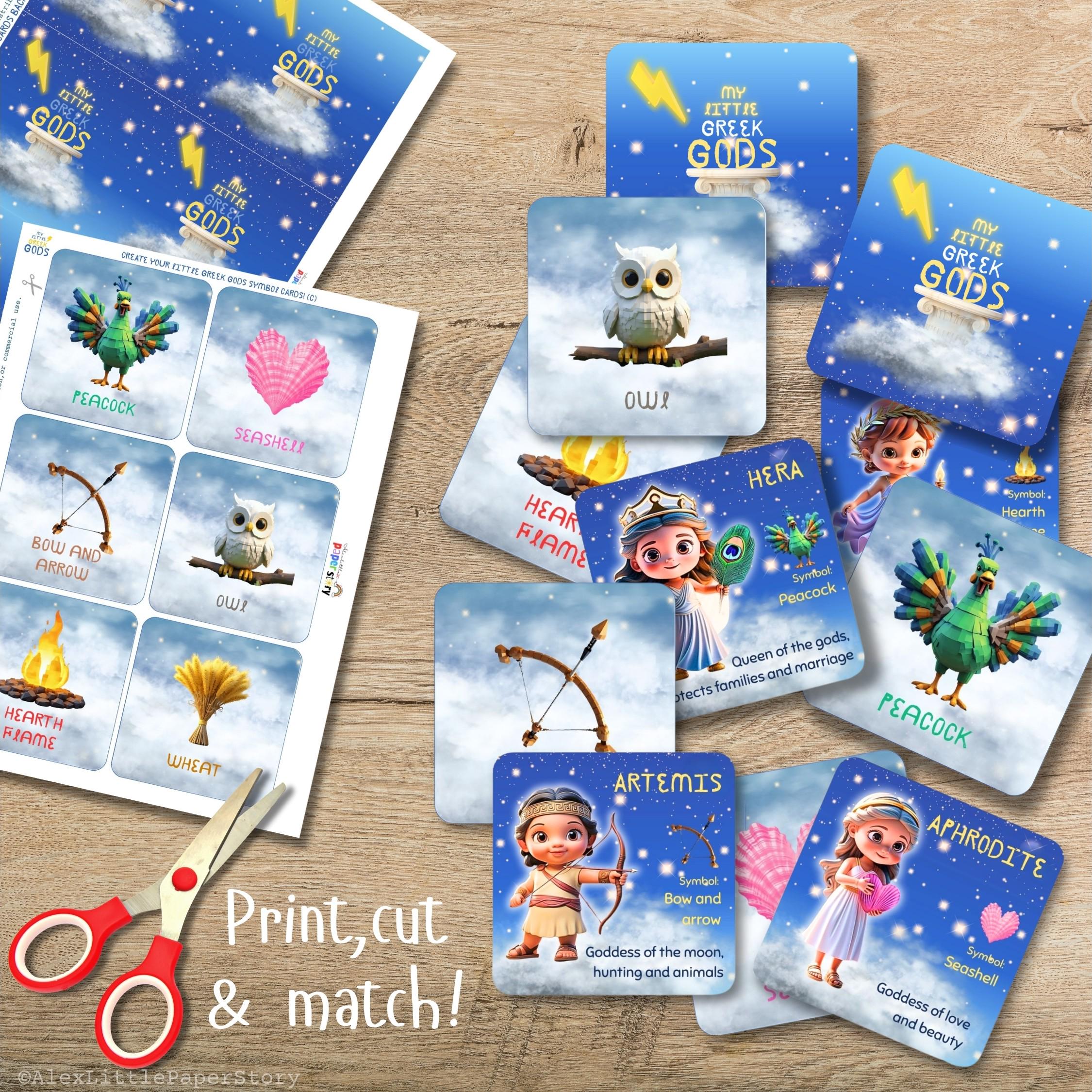 Printable Greek Gods Memory Game – Greek Mythology Matching Cards ...