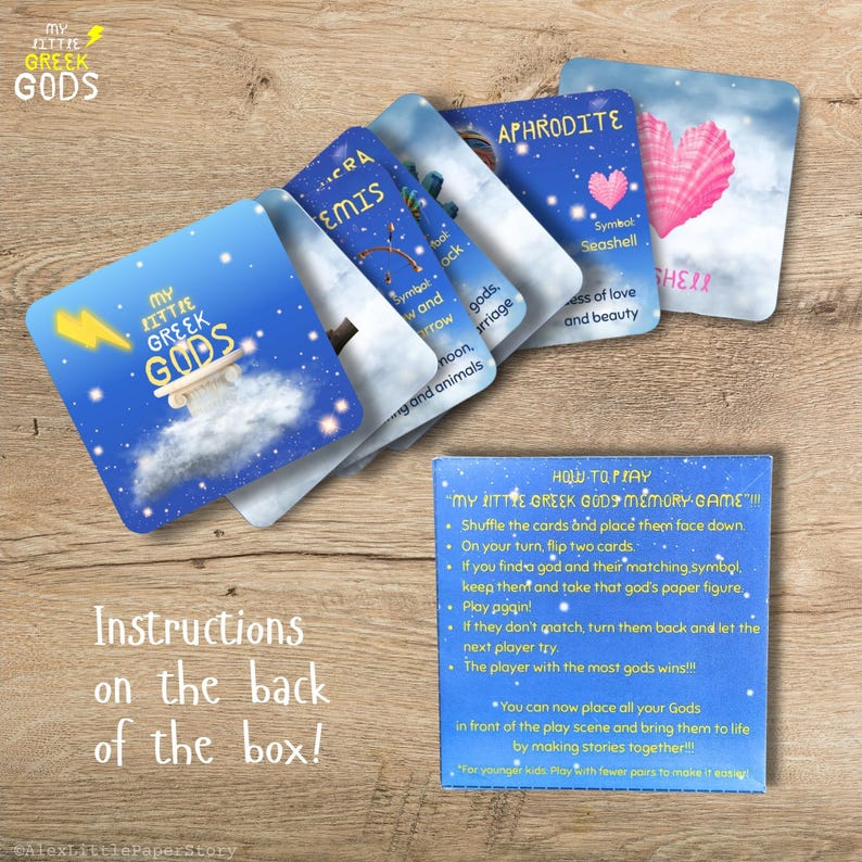 Printable Greek Gods Memory Game – Greek Mythology Matching Cards ...