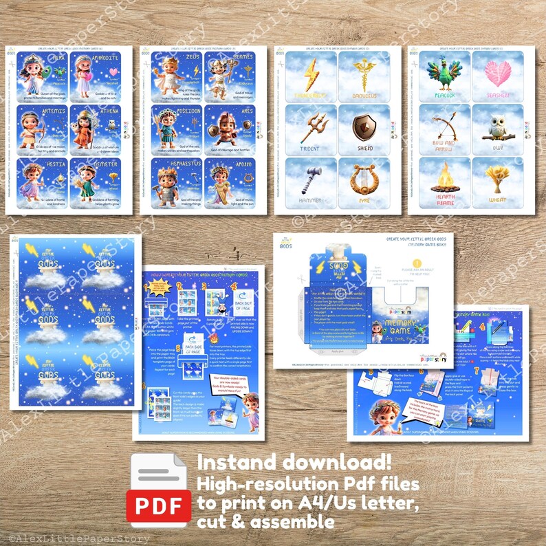 Printable Greek Gods Memory Game – Greek Mythology Matching Cards ...