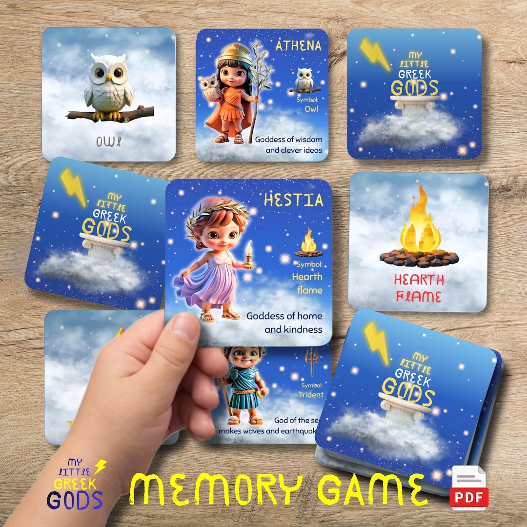 Printable Greek Gods Memory Game – Greek Mythology Matching Cards ...