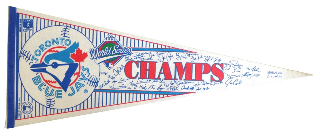 1992 Toronto Blue Jays World Series Champs Baseball 30x12 Felt - Etsy