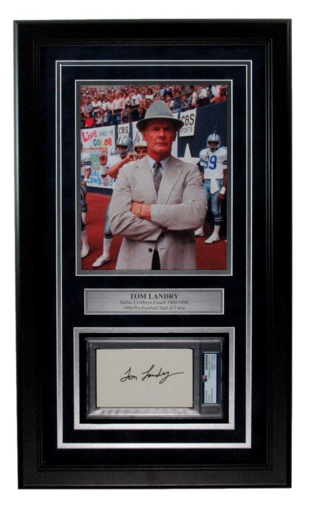 Tom Landry Signed/auto 3x5 Index Card With an 8x10 Photo/ Framed - Etsy