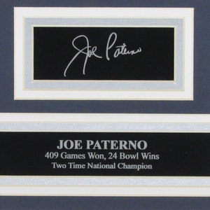 Joe Paterno PSU Framed Tribute W/laser Engraved Autograph 135020 - Etsy