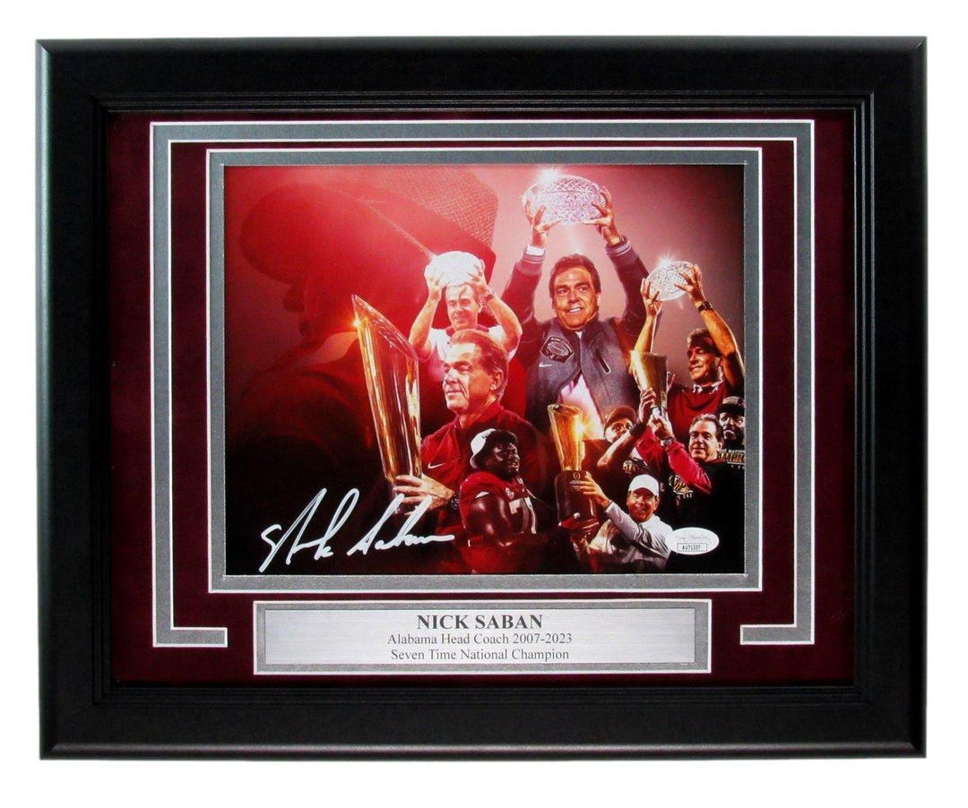 Nick Saban Signed/autographed 8x10 Photo Alabama Coach Framed - Etsy
