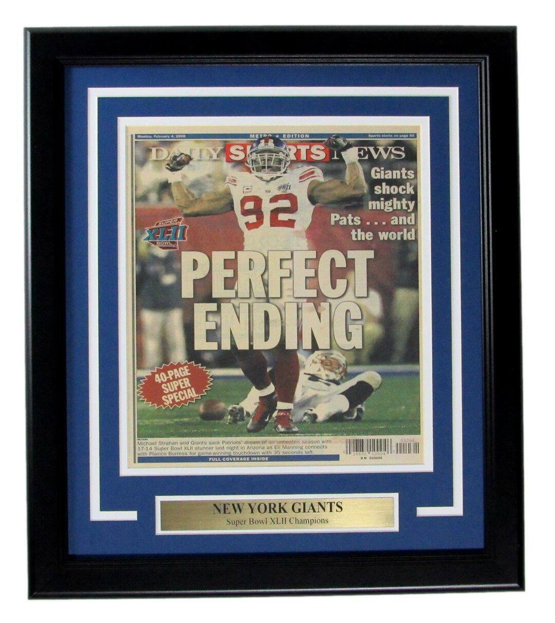 Daily News Newspaper 2008 NY Giants Super Bowl XLII Champs Framed ...