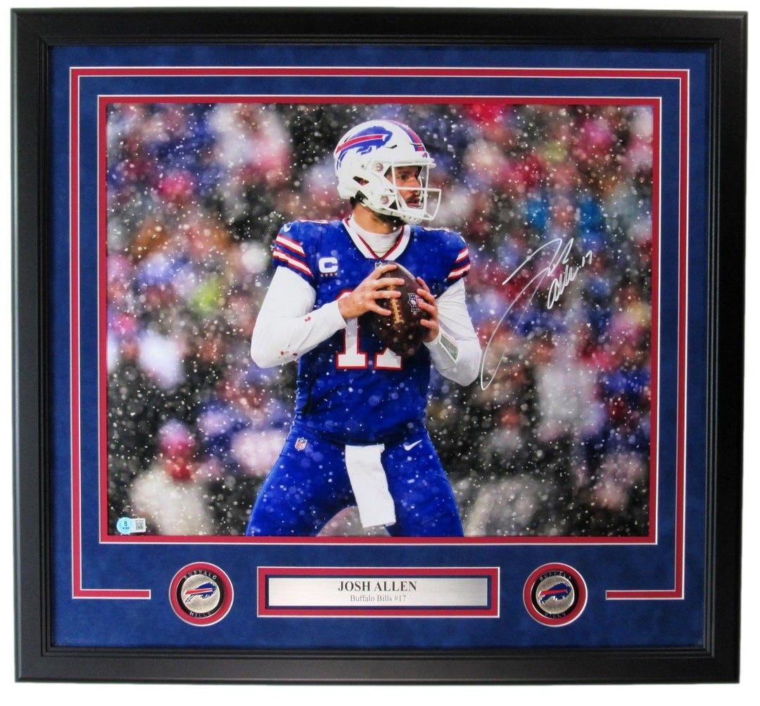 Josh Allen Autographed 16x20 Framed Photo Buffalo Billsv - Etsy