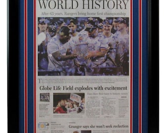 2023 Texas Rangers World Series Championship Framed REAL Newspaper ...