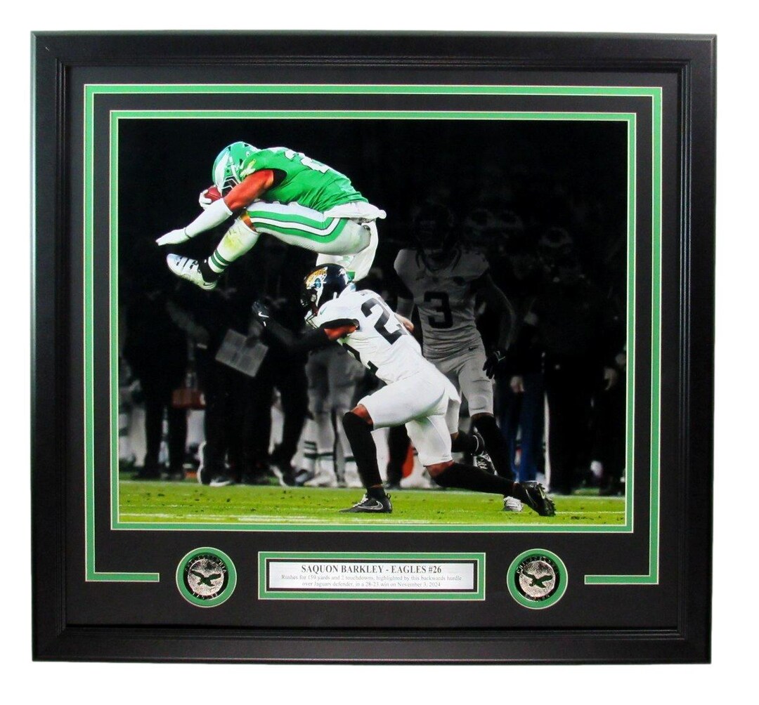 Saquon Barkley Unsigned Leap 16x20 Photo Philadelphia Eagles Framed - Etsy