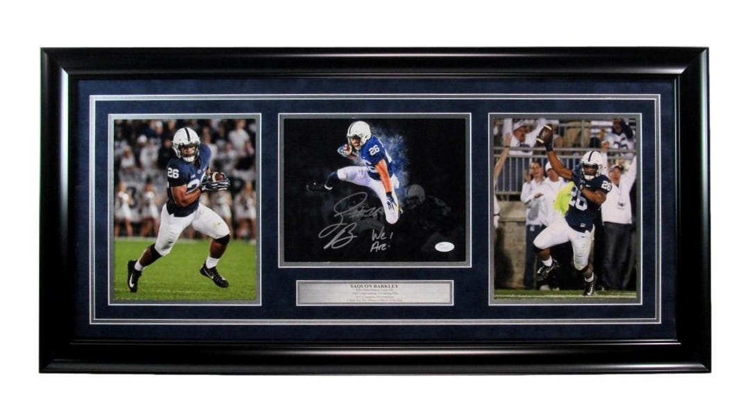 Saquon Barkley Autographed 8x10 Photo Collage Penn State Framed - Etsy