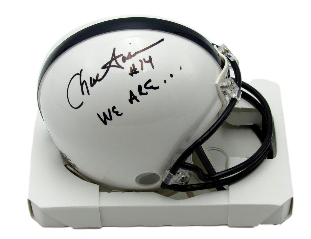 Chuck Fusina Autographed White Mini Speed Football Helmet Penn State ...