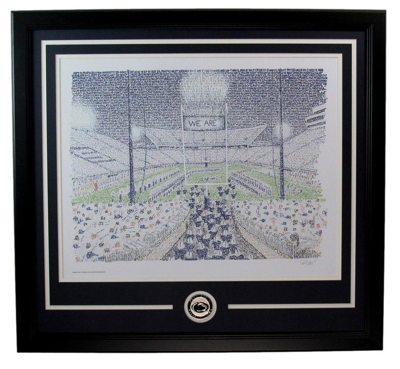 Beaver Stadium Word Art Penn State Framed 184248 - Etsy