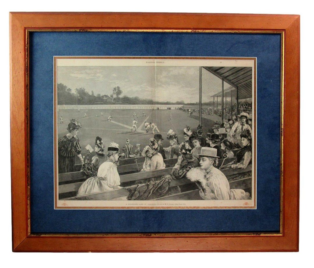 Vintage 1800's Harper's Weekly Newspaper Baseball Photo Framed - Etsy