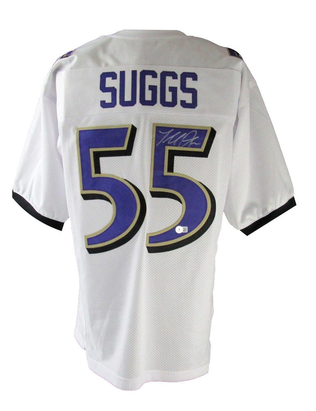 Terrell Suggs Autographed White Custom Jersey Baltimore Ravens Beckett ...