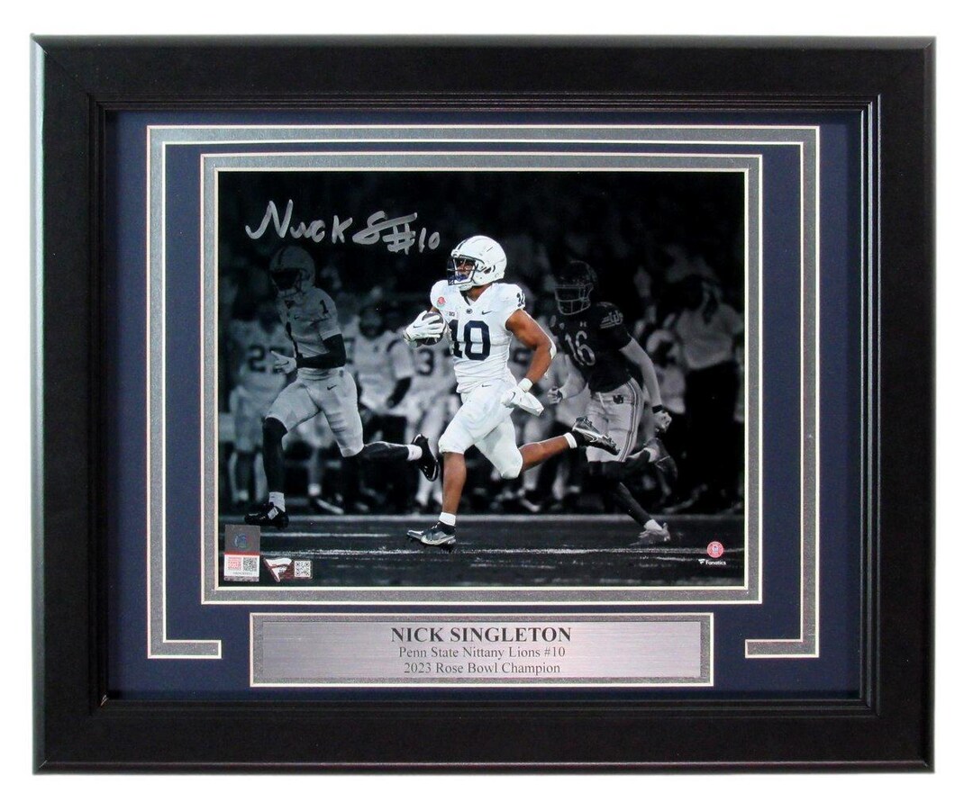 Nick Singleton Autographed 8x10 Photo Penn State Framed Fanatics 177483 ...