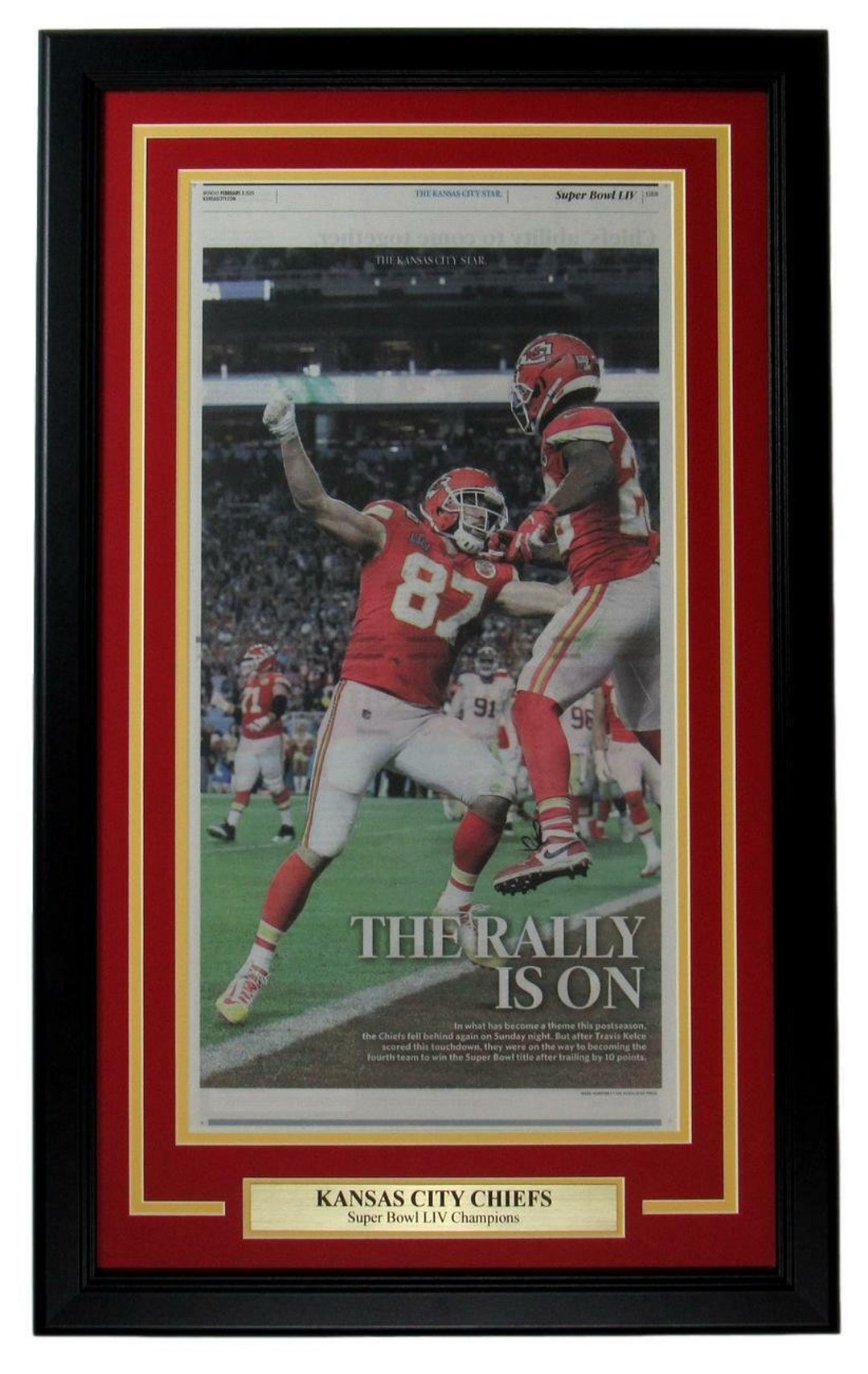 Champs Kansas City Chiefs KC Star Super Bowl Newspaper Framed 149406 - Etsy