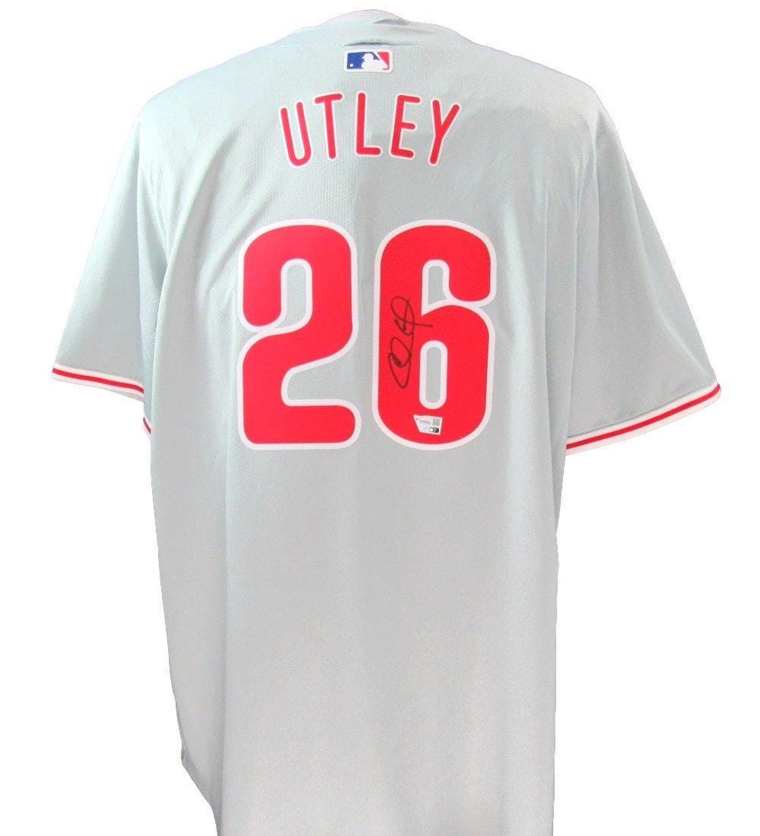 Chase Utley Signed Gray Baseball Jersey Philadelphia Phillies - Etsy