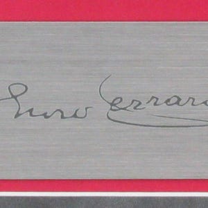 Enzo Ferrari Collage W/laser Engraved Autograph and License Plate ...