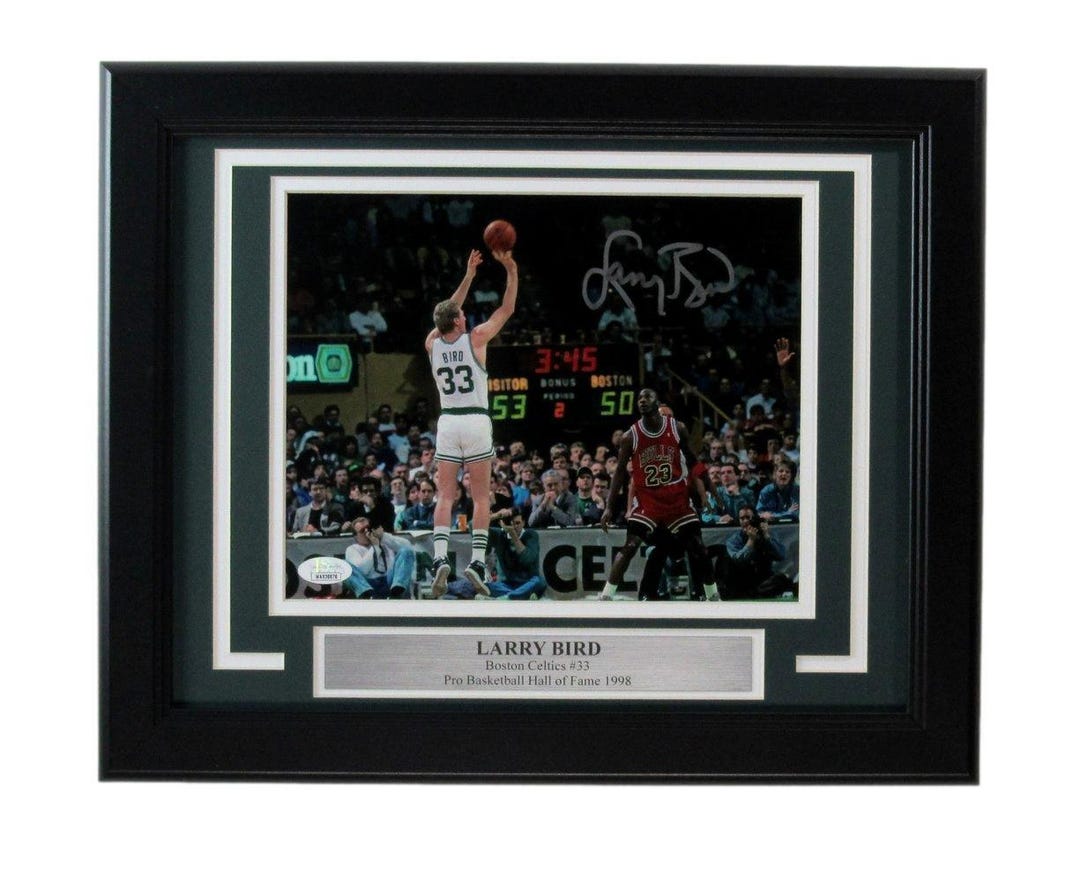 Larry Bird HOF Autographed 8x10 Photo Boston Celtics Framed - Etsy