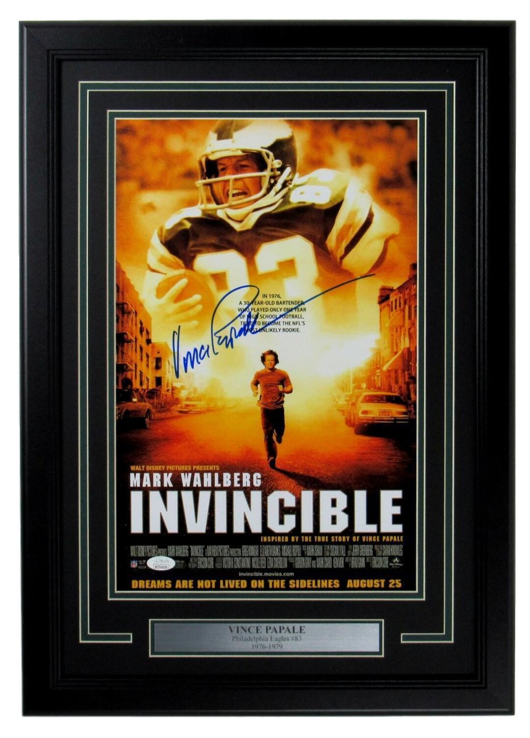 Vince Papale Eagles Signed 11x17 "invincible" Movie Print Framed JSA ...