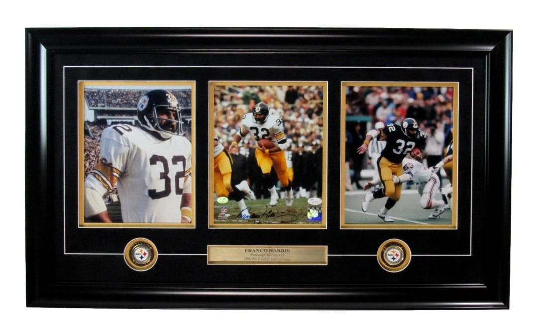 Franco Harris HOF Autographed 8x10 Photo Collage Steelers Framed JSA - Etsy