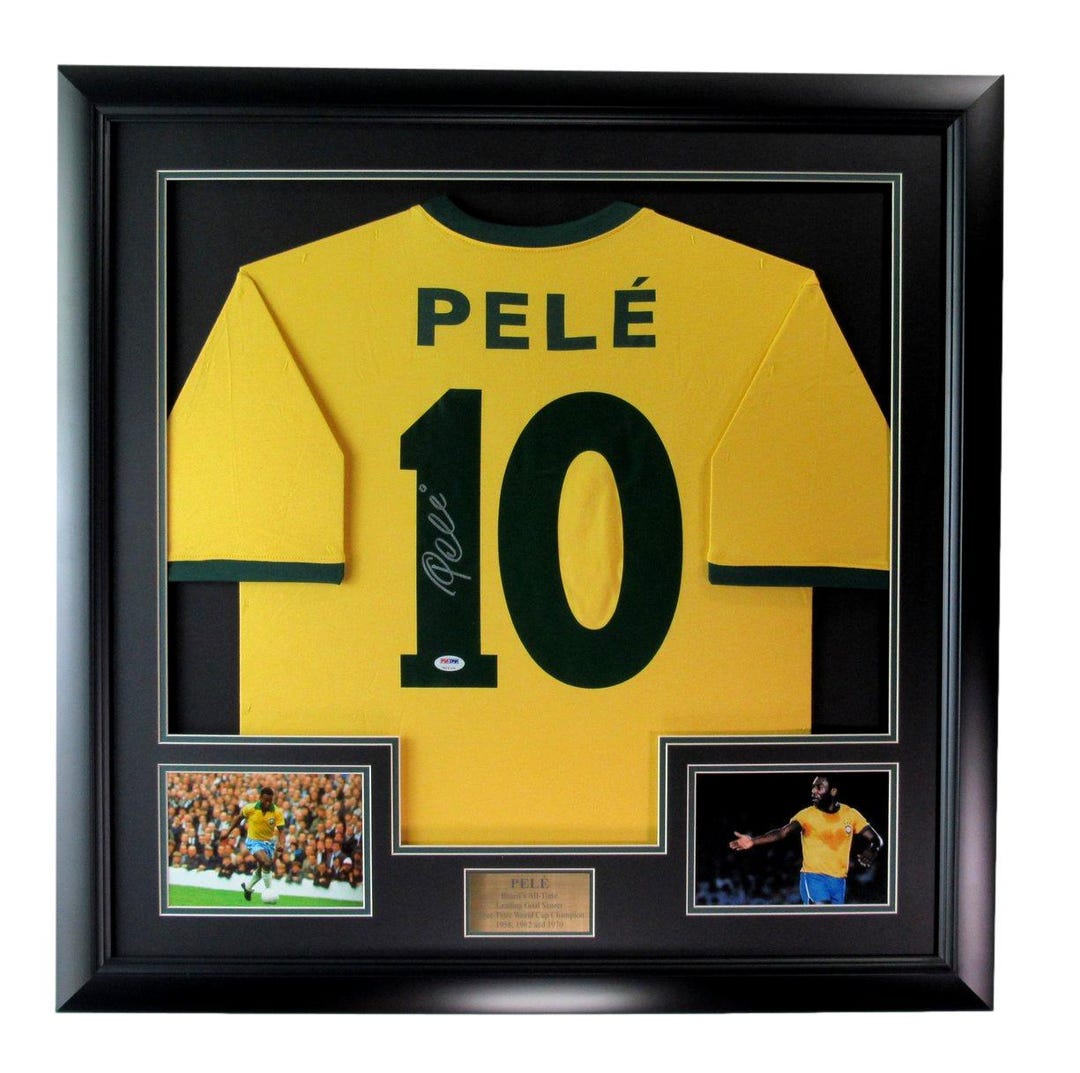 Pele Autographed Brazil Yellow Soccer Jersey - Etsy