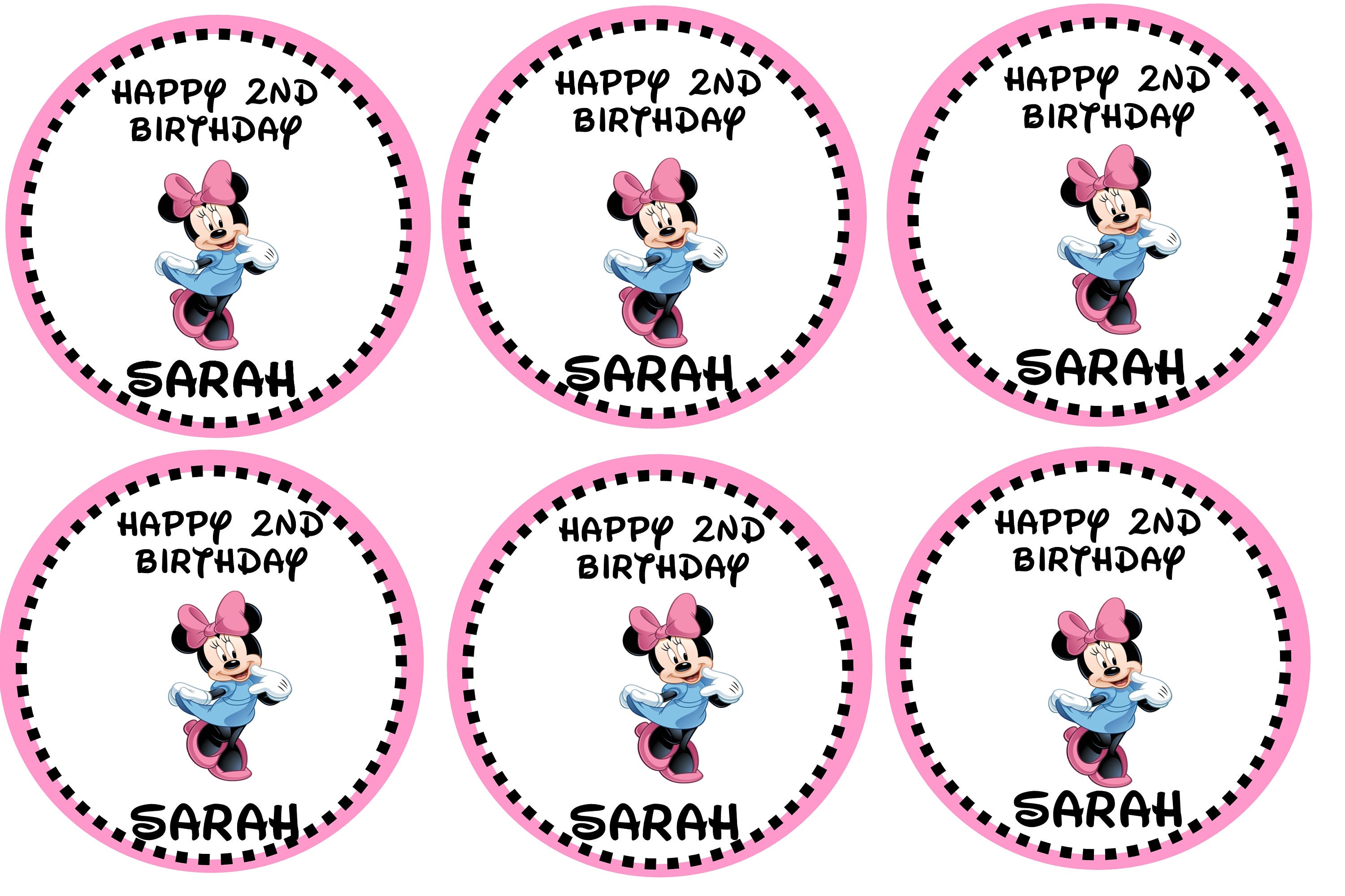 Minnie Mouse Party Labels