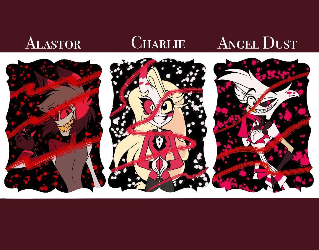 Hazbin Hotel Transformation Stickers Alastor, Charlie, and Angel Dust ...