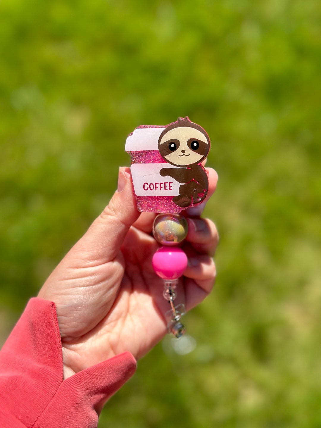 Baby Sloth Coffee Badge Reel - Etsy