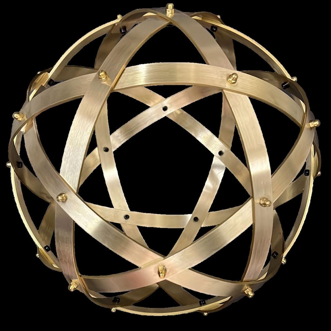 Brass Pentasphere Genesa, 25 Cm Diameter, 15 Mm Wide Bands ...