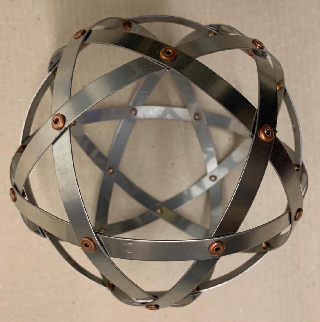 Genesa Stainless Steel Pentasphere, 16 Cm in Diameter, 10 Mm Wide Bands ...
