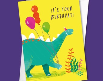 Dinosaurs Birthday Card Super-saurus Silly-saurus Personalised Card You ...