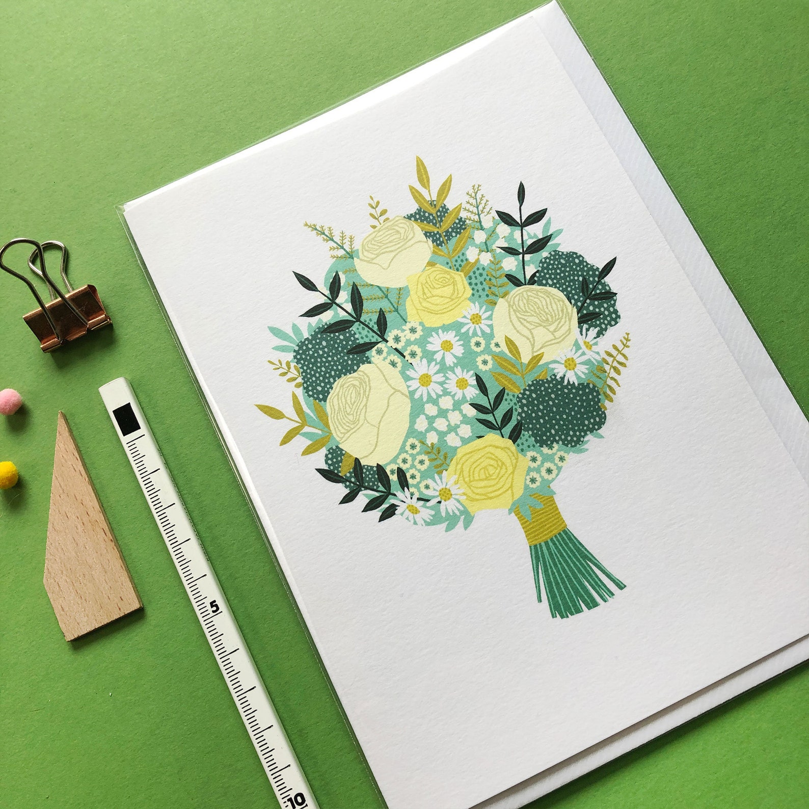 Wedding Bouquet Card Wedding Card Bridal Bouquet Card - Etsy UK