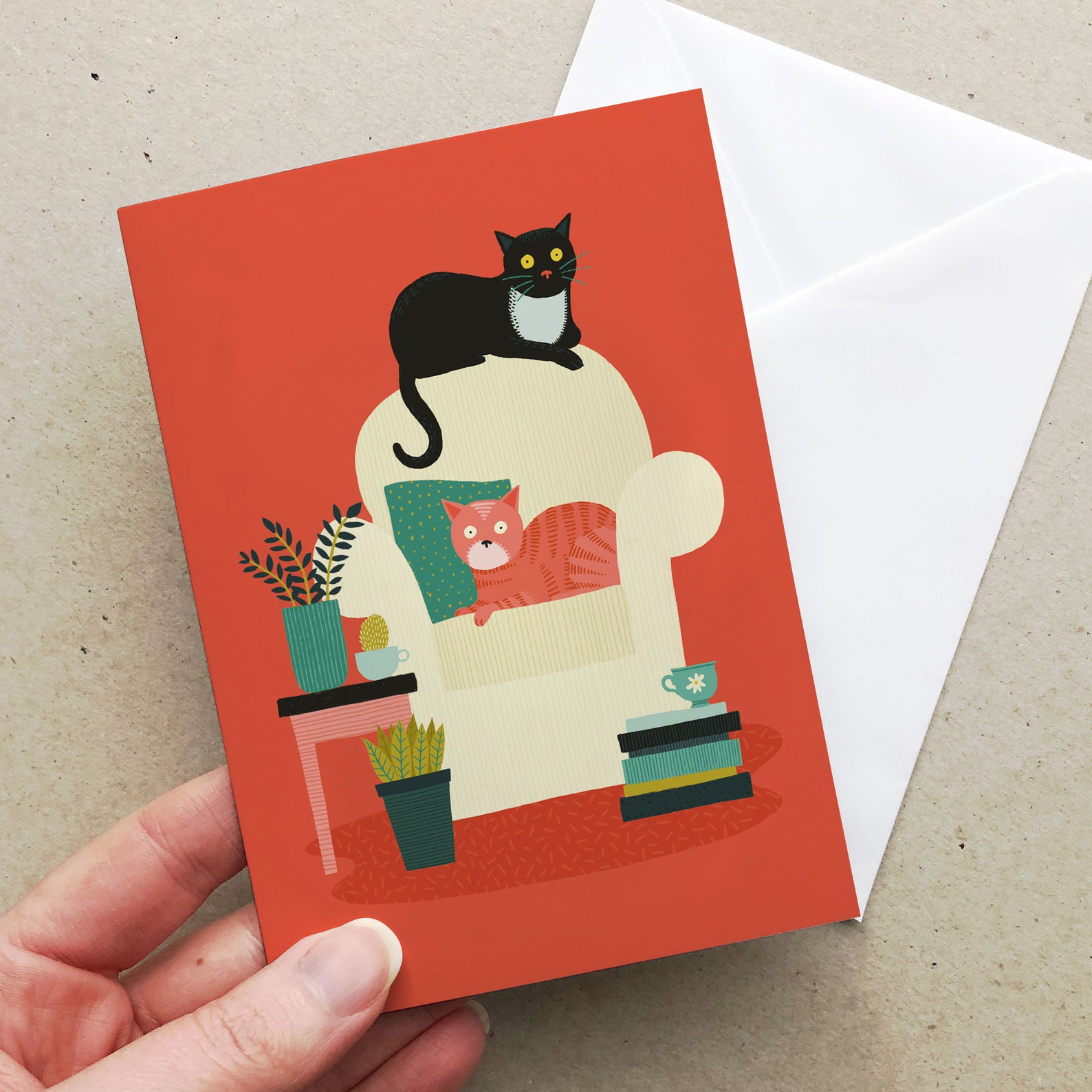 Cats at Home Greetings Card Cat Lover Card A6 Greetings - Etsy UK