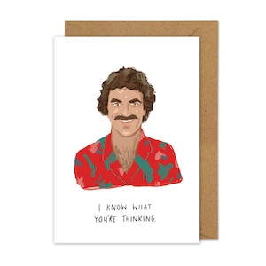 A6 Card Inspired by Tom Selleck | Magnum PI | Classic 80s Tv Show - Etsy
