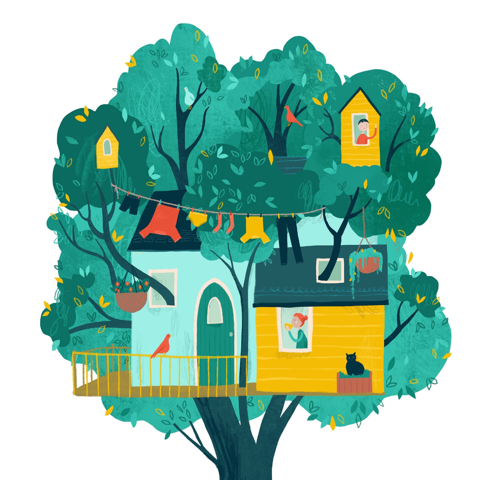 Treehouse Illustration New Home Gift A4 Print - Etsy