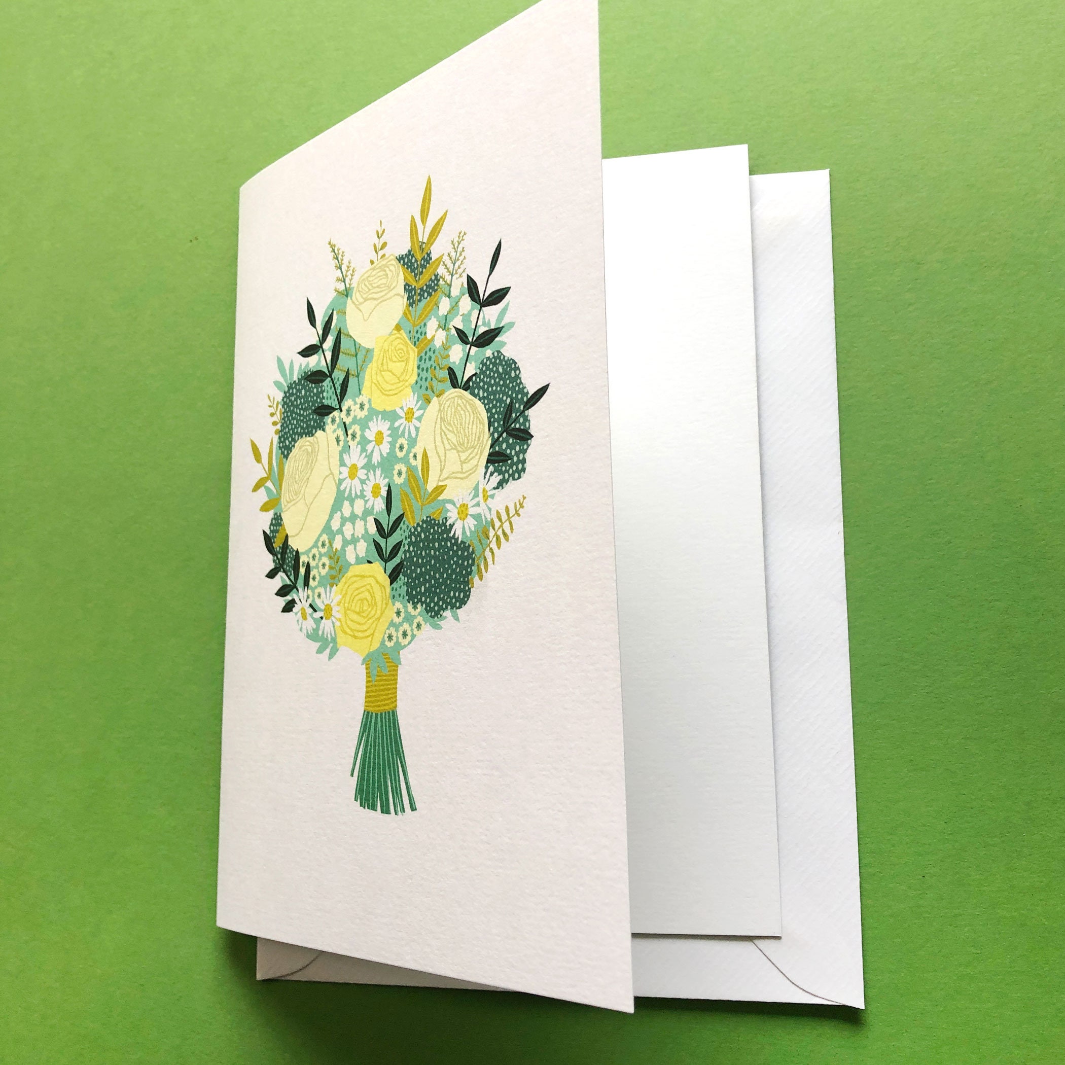 Wedding Bouquet Card Wedding Card Bridal Bouquet Card - Etsy UK