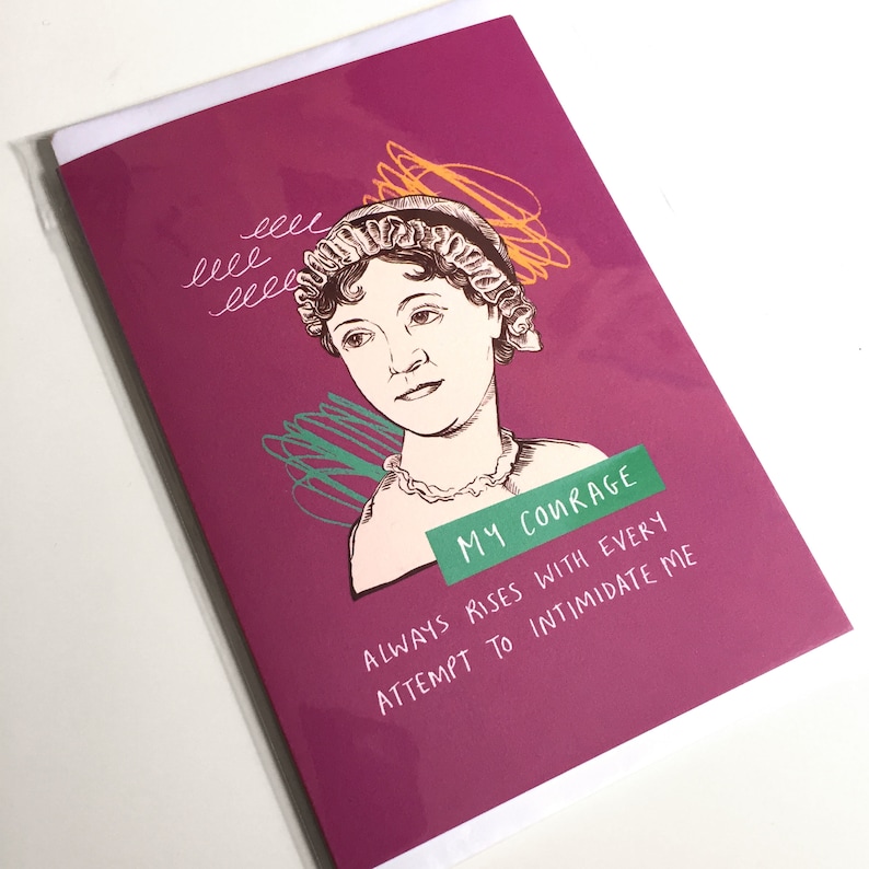 Jane Austen literary gifts A6 greetings card | Etsy
