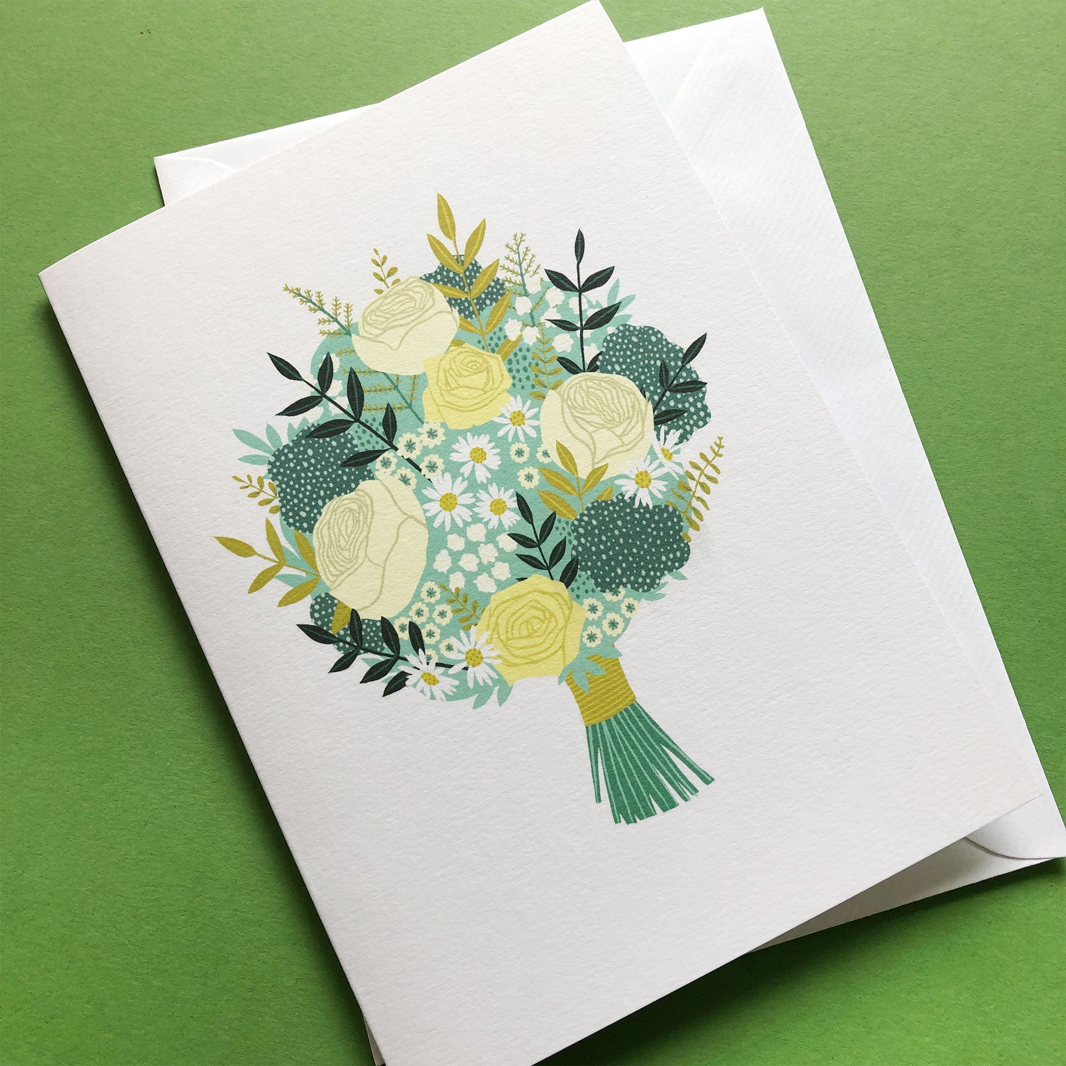 Wedding Bouquet Card Wedding Card Bridal Bouquet Card - Etsy UK