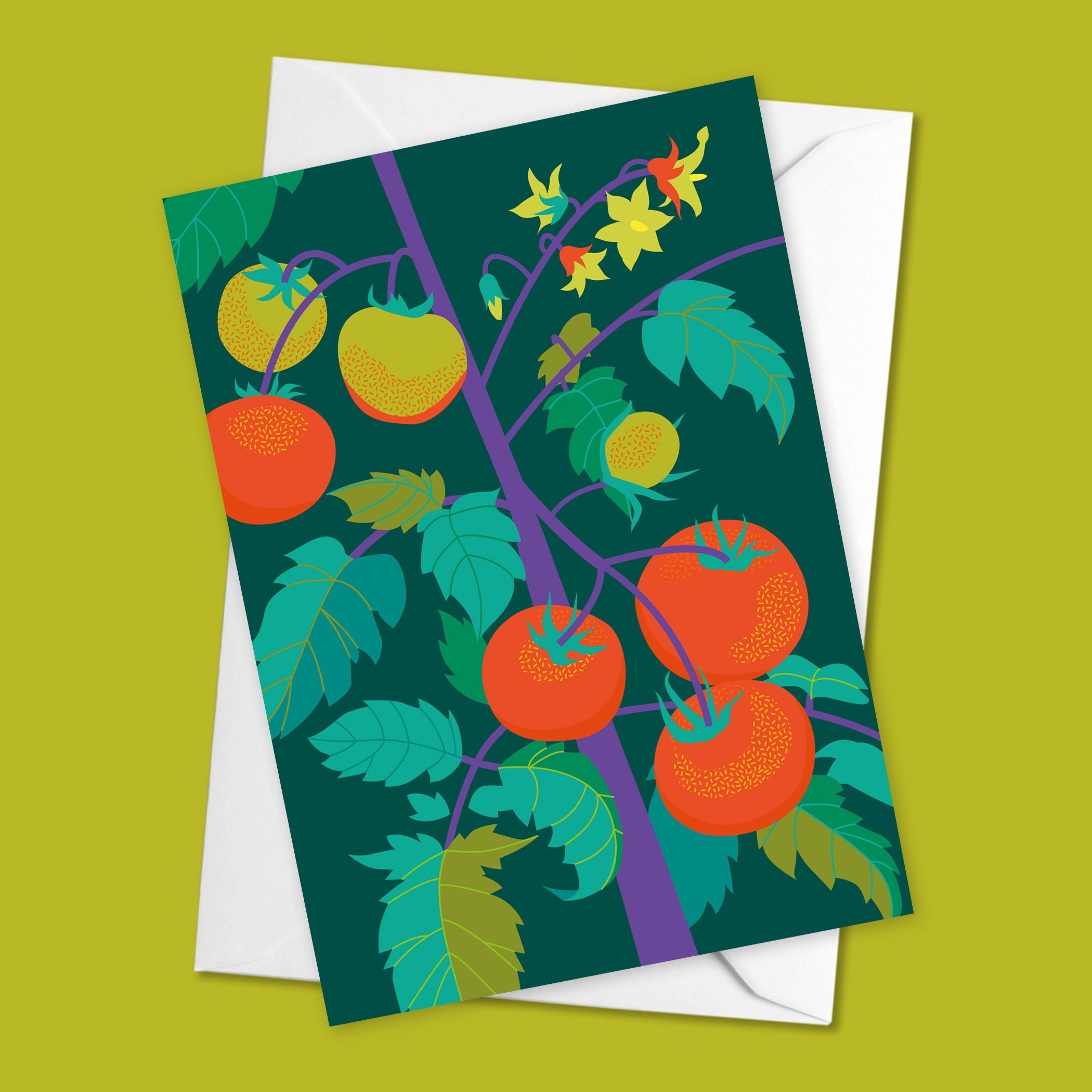 Tomato Plant Card Recipe on Back Gardener Card Any - Etsy
