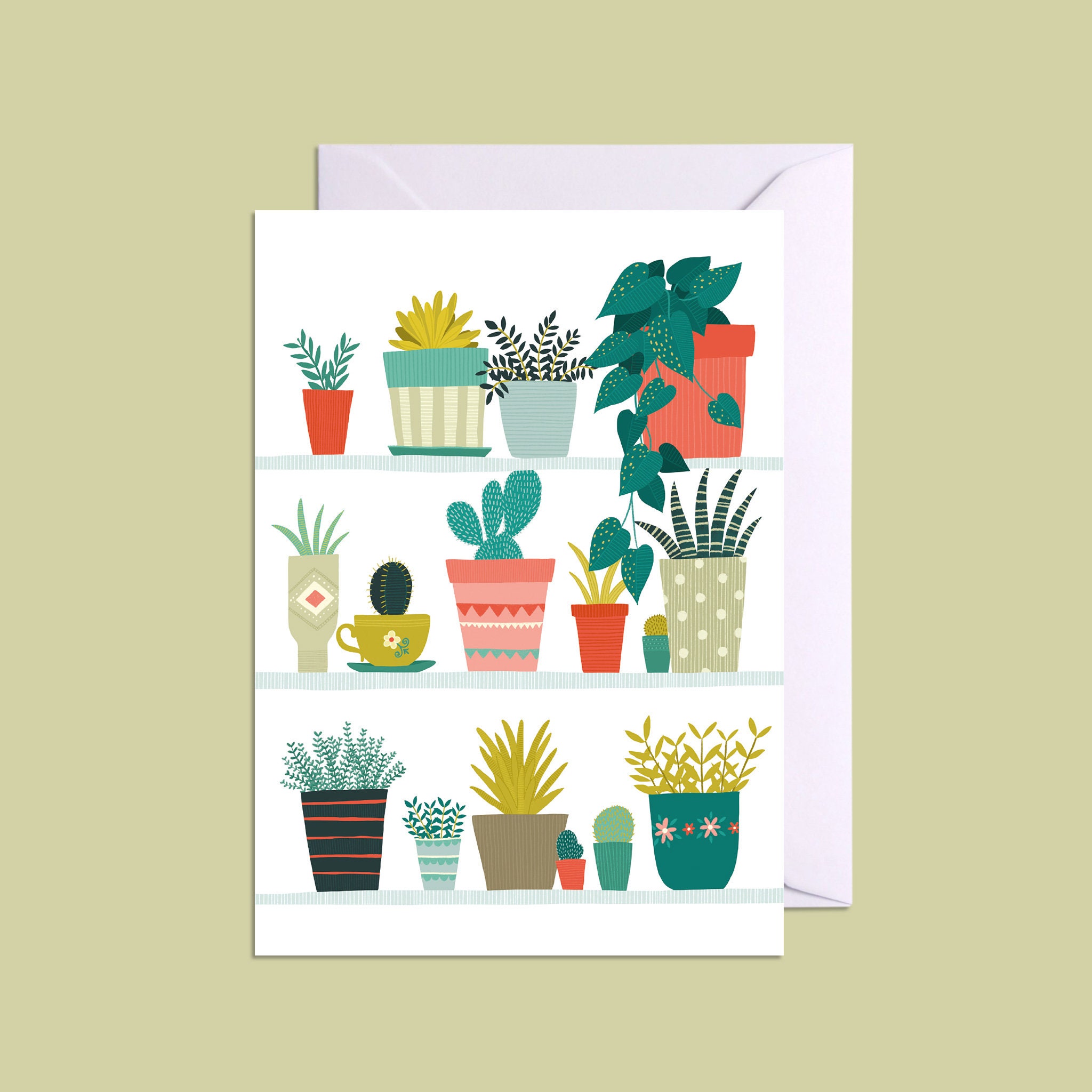 Pot Plant Card Floral card Mother's day card Garden | Etsy