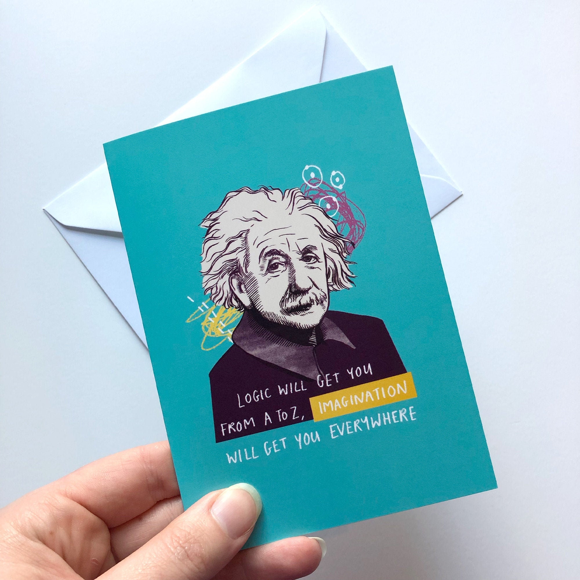 Albert Einstein Card Inspiring Quote Graduation Card - Etsy
