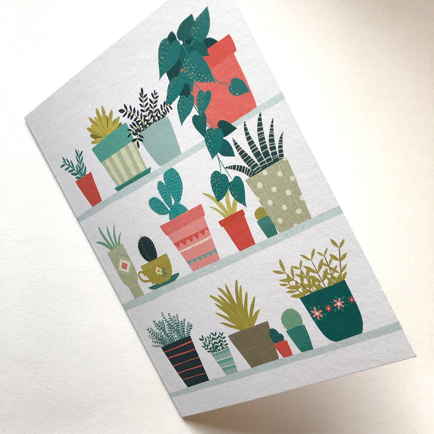 Pot Plant Card Floral Card Mother's Day Card Garden | Etsy