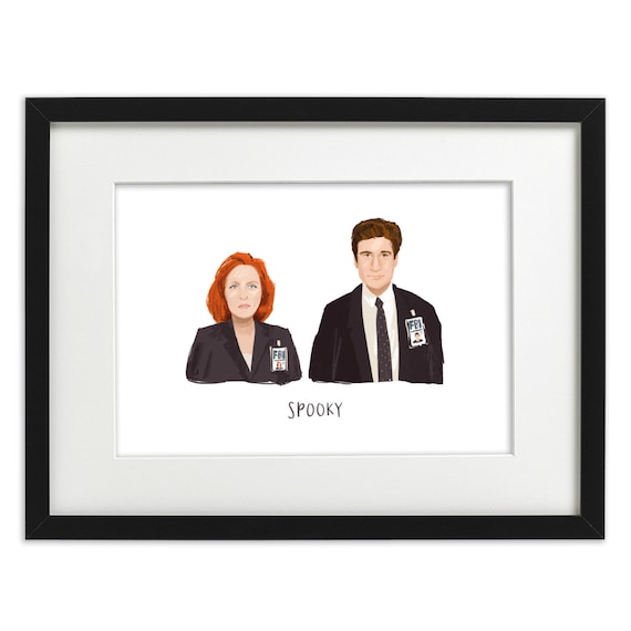 X Files Mulder and Scully inspired Art Print Halloween Gift | Etsy