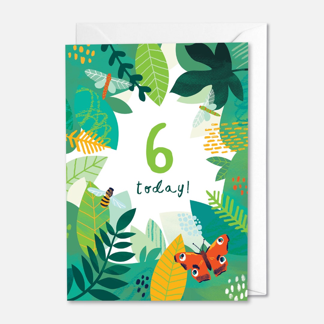6th Birthday Card | Animal 6th Birthday Card | for Girl | for Boy ...