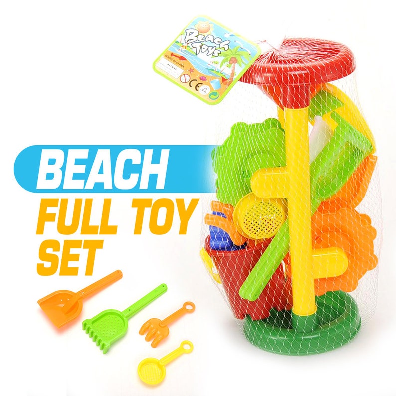 Double Sand Wheel Beach Toy Set for Kids Non-toxic Plastic Bucket, 2 ...