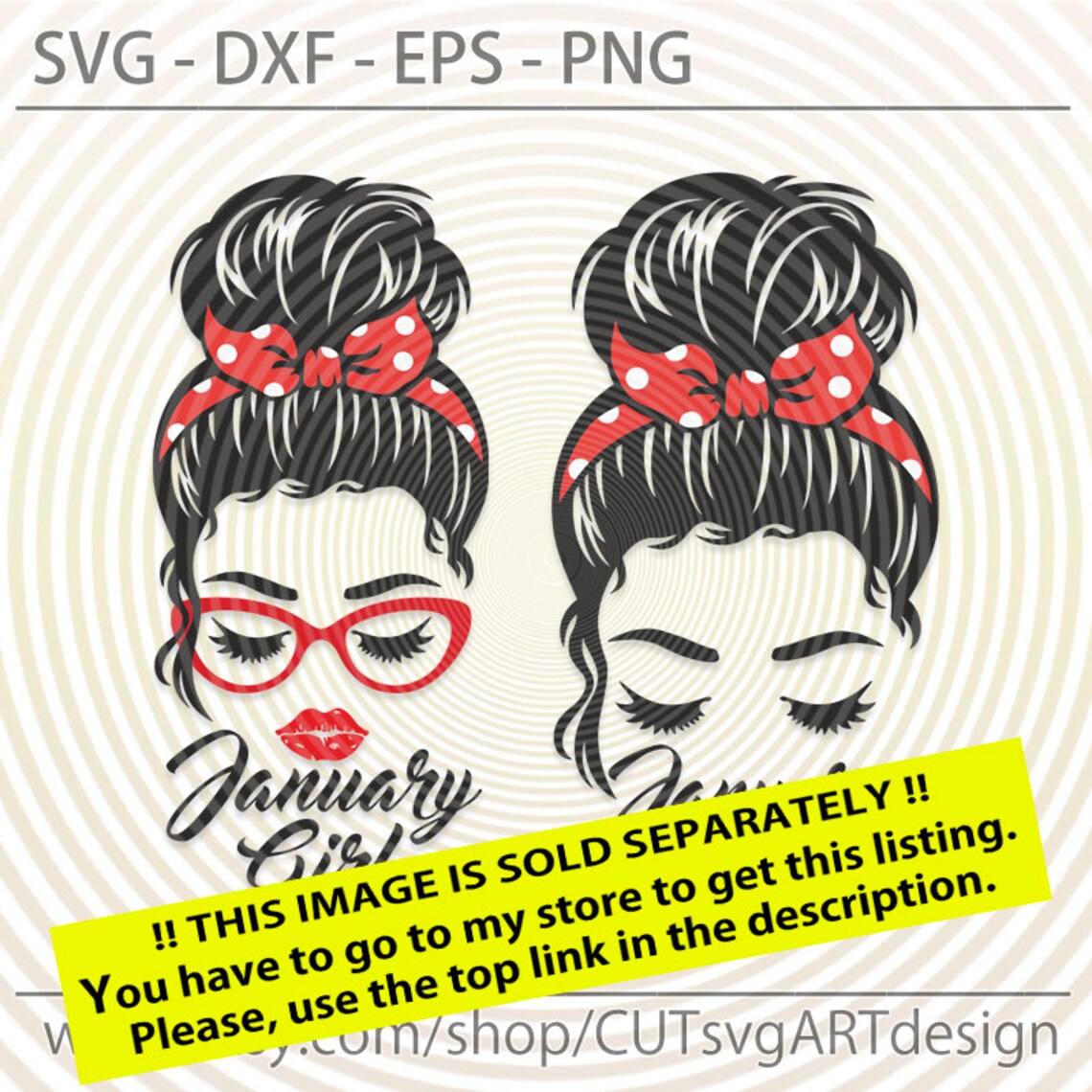 Messy Bun Glasses Svg Six Designs Bundle Beauty Girl Lady Etsy