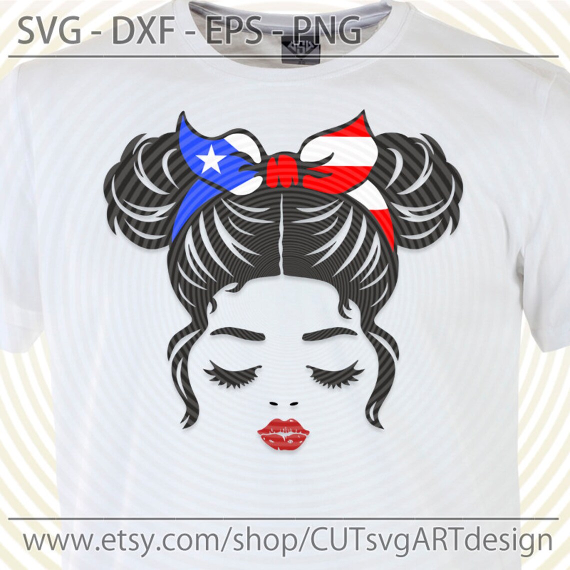 Puerto Rico Svg Png Puerto Rican Woman Girl Face Cut File For Etsy