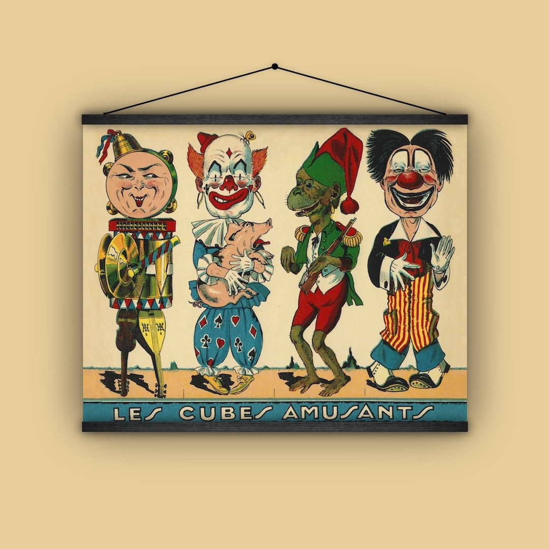 Les Cubes Amusants, Creepy Clowns, Comic, Monkey, 1900s, Game ...