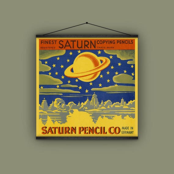 Pencil Label Saturn Stars Vintage Antique Wall Hanging - Etsy