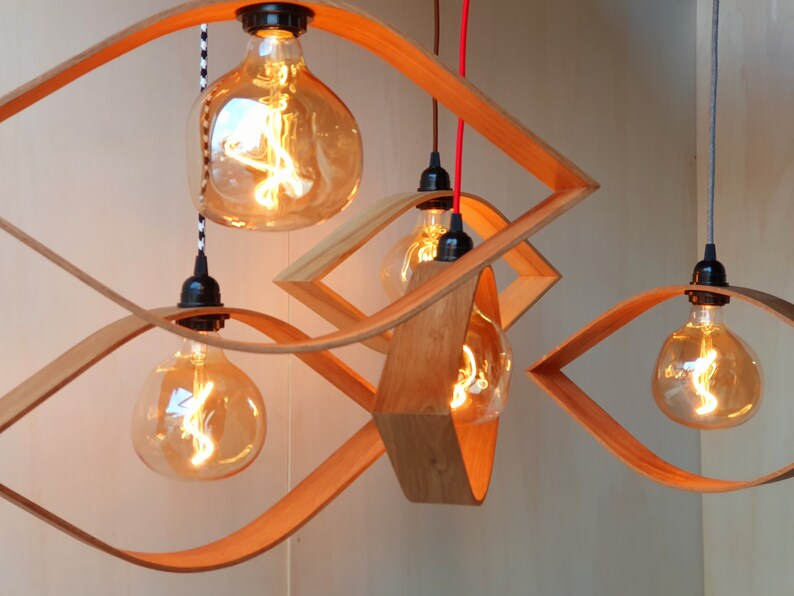 Handmade Steambent Wooden Ceiling Pendant Light in Oak or Ash. - Etsy